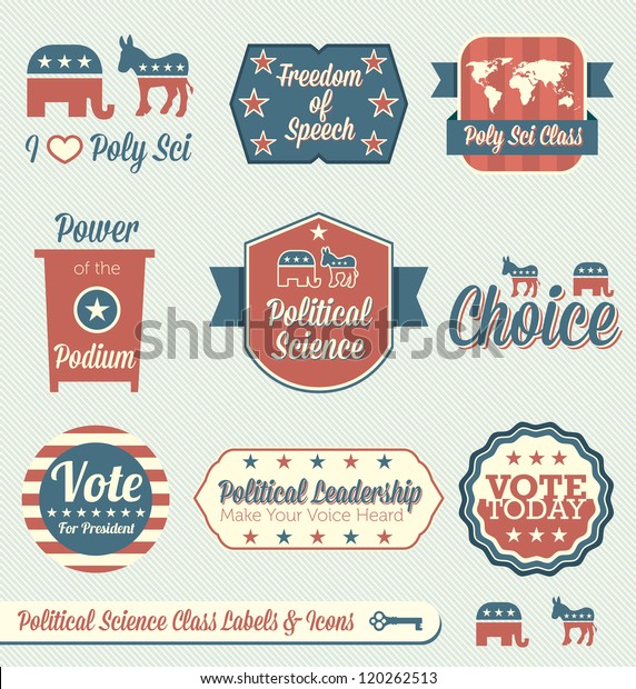 Vector Set Political Science Class Labels Stock Vector (Royalty Free ...
