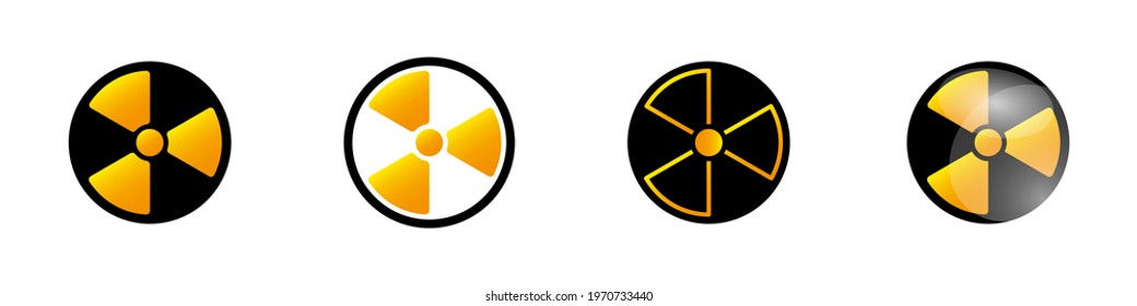 Vector Set Radiation Hazard Icons Radioactivity Stock Vector (Royalty ...