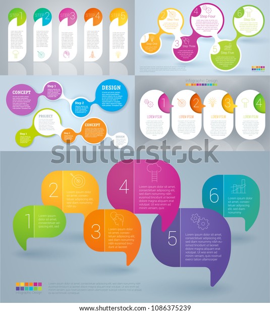 Vector Set Rainbow Color Infographics Step Stock Vector (Royalty Free ...
