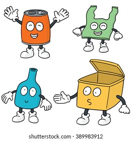 Vector Set Recycle Garbage Cartoon Stock Vector (Royalty Free ...