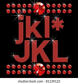 Vector Set Red Diamond Letters Numbers Stock Vector (Royalty Free ...