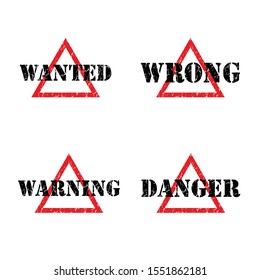 Vector Set Red Grunge Stamp Wanted Stock Vector (Royalty Free ...