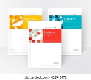 Vector Set Red Yellow Blue Brochure Stock Vector (Royalty Free ...