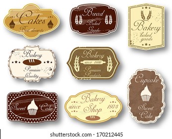 Vector Set Retro Vintage Stickers Stock Vector (Royalty Free) 170212445 ...
