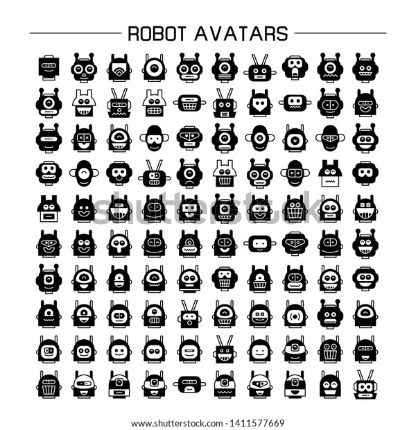 Vector Set Robot Avatar Icons: เวกเตอร์สต็อก (ปลอดค่าลิขสิทธิ์ ...