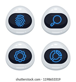 Vector Set Robot Emoticons Collection Cyborg Stock Vector (Royalty Free ...