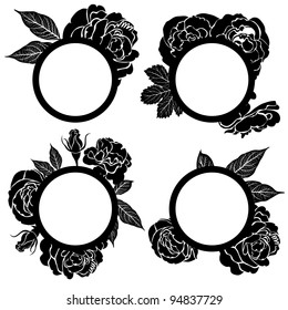 Vector Set Round Black Vintage Frames Stock Vector (Royalty Free ...
