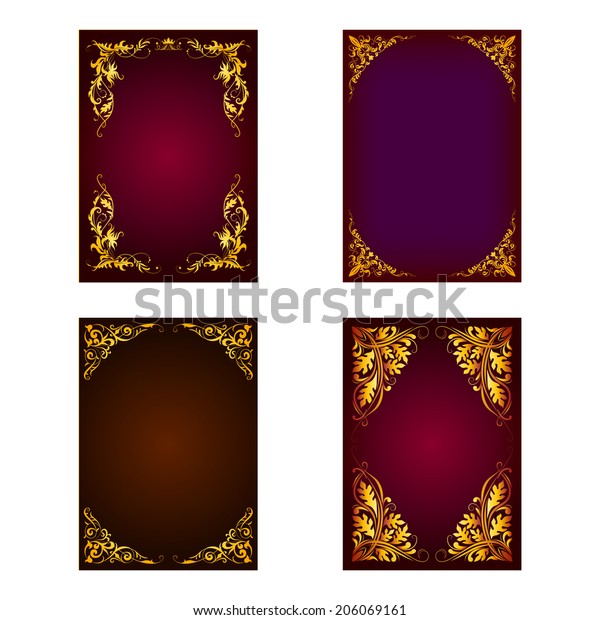 Vector Set Royal Invitation Card Floral Stock Vector (Royalty Free ...