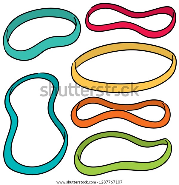 Vector Set Rubber Band Stock Vector (Royalty Free) 1287767107 ...