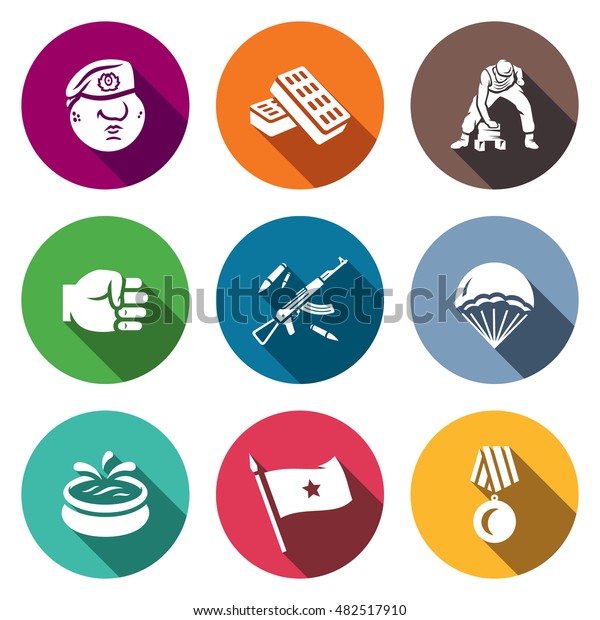 Vector Set Russia Airborne Troops Icons Stock Vector (Royalty Free ...