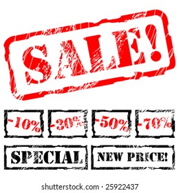Vector Set Sale Stamps Stock Vector (Royalty Free) 25922437 | Shutterstock