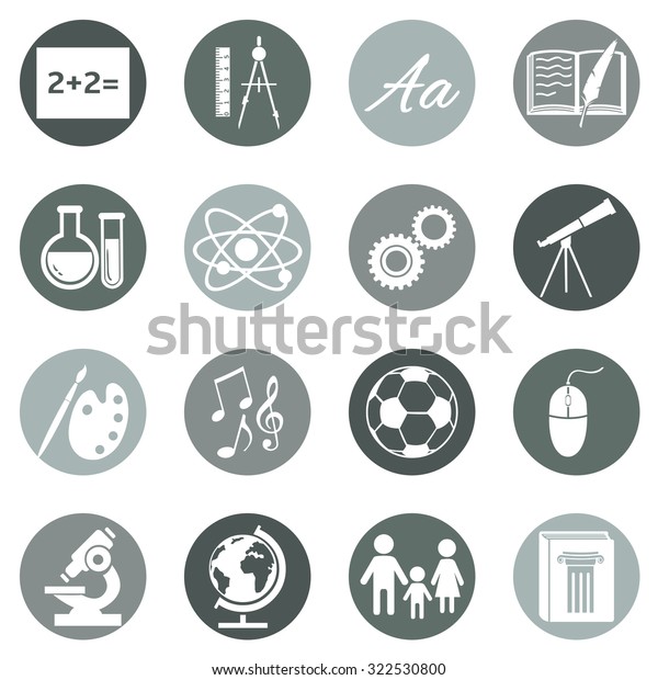 Vector Set School Subjects Icons Stock Vector (Royalty Free) 322530800 ...
