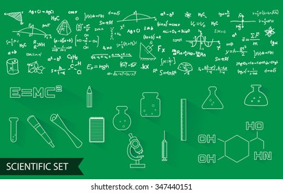 Vector Set Scientific Icons Formulas Pattern Stock Vector (Royalty Free ...