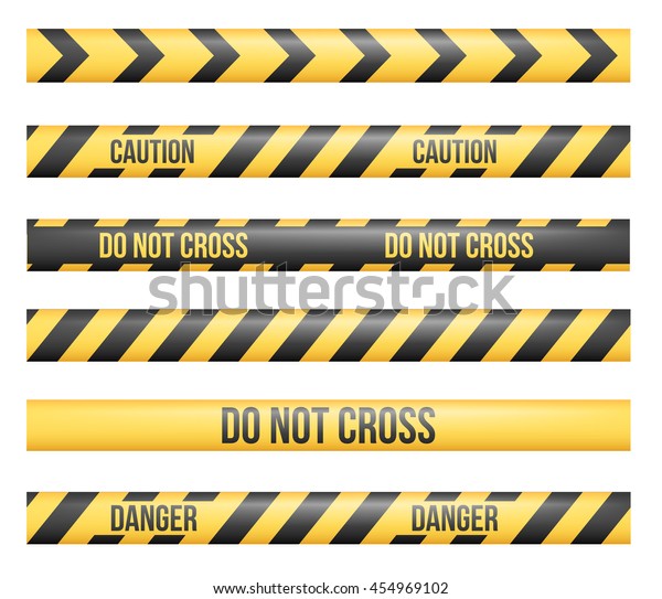 Vector set of seamless Danger and Police Tape Lines for restriction and ...
