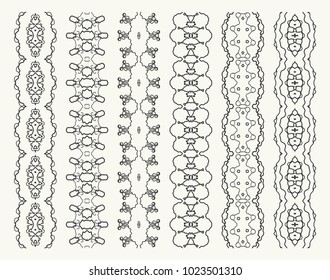 Vector Set Seamless Geometric Line Borders Stock Vector (Royalty Free ...