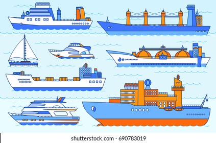 Vector Set Ships Tanker Bulk Carrier Stock Vector (Royalty Free ...