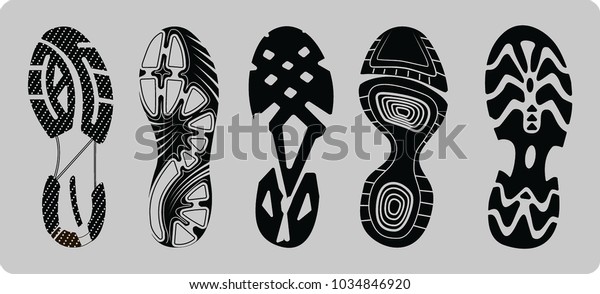 Vector Set Shoe Tracks Stock Vector (Royalty Free) 1034846920 ...