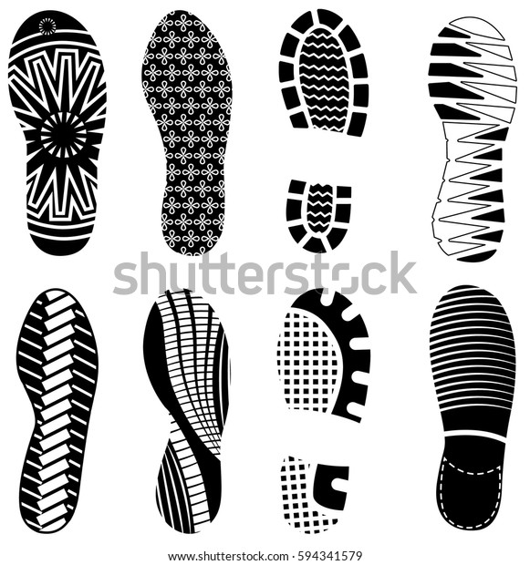 Vector Set Shoe Tracks Stock Vector (Royalty Free) 594341579