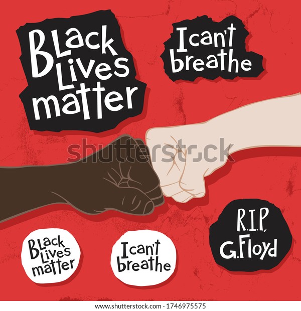 Vector Set Signs About George Floyd Stock Vector (Royalty Free ...