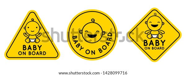 Vector Set Signs Emblems Baby On Stock Vector (Royalty Free) 1428099716 ...