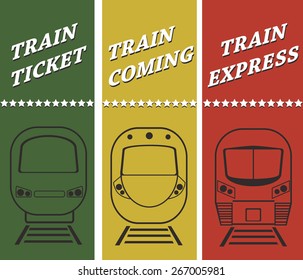 Vector Set Silhouette Modern Express Train: เวกเตอร์สต็อก (ปลอดค่า ...