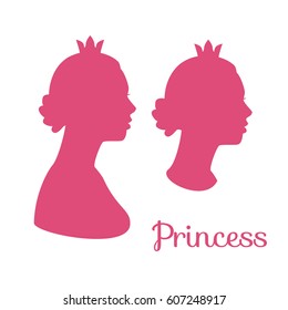Vector Set Silhouette Princess Woman Head Stock Vector (Royalty Free ...