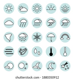 Vector Set Simple Weather Icons Stock Vector (Royalty Free) 1880350912 ...