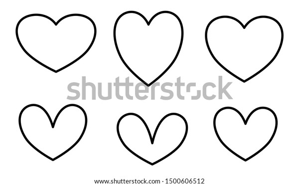 Vector Set Six Hearts Stock Vector (Royalty Free) 1500606512 | Shutterstock