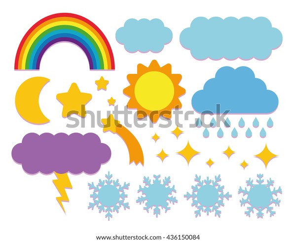 Vector Set Sky Icons Isolated On Stock Vector (Royalty Free) 436150084 ...