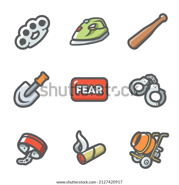 Conjunto vectorial de Iconos de Esclavitud.: vector de stock (libre de ...