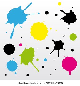 Vector Set Spatters Colored Background Eps Stock Vector (Royalty Free ...