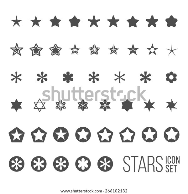 Vector Set Star Icons Pictograms Five Stock Vector (Royalty Free ...