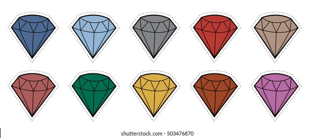 Vector Set Stickers Diamond Badges Different Stock Vector (Royalty Free ...