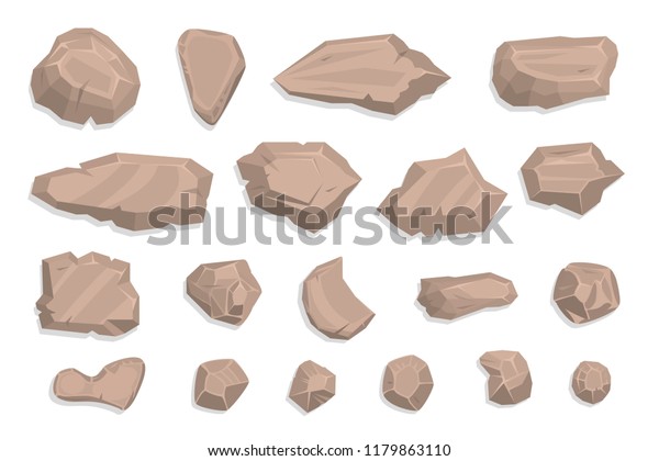 Vector Set Stones Top View Collection Stock Vector (Royalty Free ...