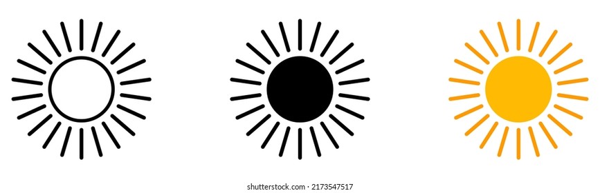 Vector Set Sun Icons Sun Star Stock Vector (Royalty Free) 2173547517 ...