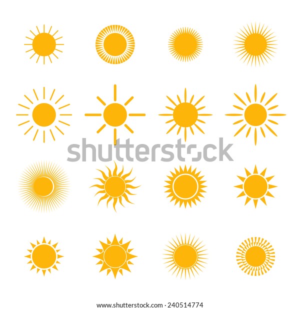 Vector Set Sun Symbol Stock Vector (Royalty Free) 240514774