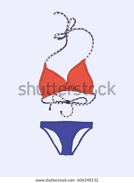 Vector Set Swimwear Illustration Swimsuits Outline Stock Vector ...