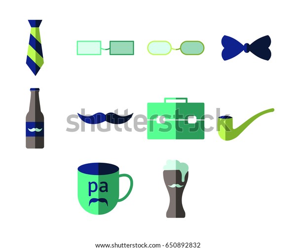 Vector Set Symbols Representing Best Dad Stock Vector (Royalty Free ...