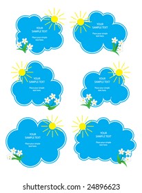 Vector Set Tag Stickers Sun Clouds Stock Vector (Royalty Free) 24896623 ...