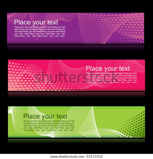 Vector Set Three Colorful Banners Background Stock Vector (Royalty Free ...