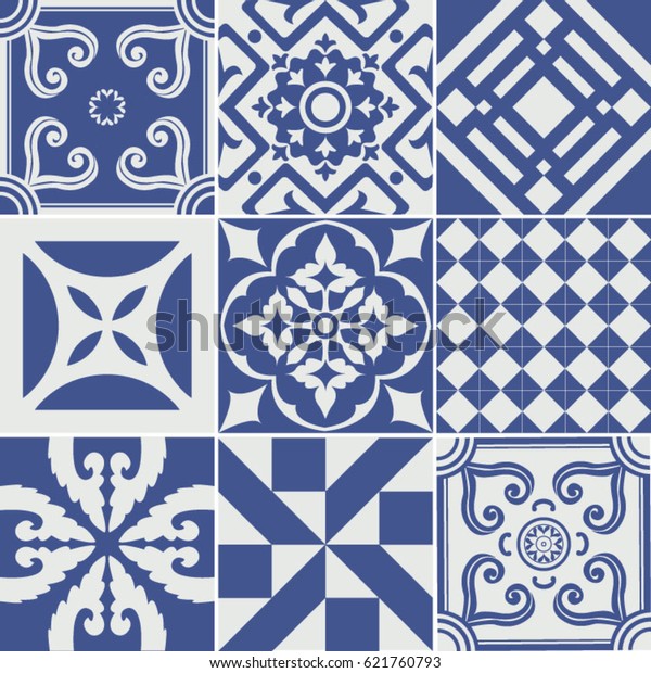 Vector Set Tiles Background Wallpaper Backgrounds Stock Vector (Royalty ...