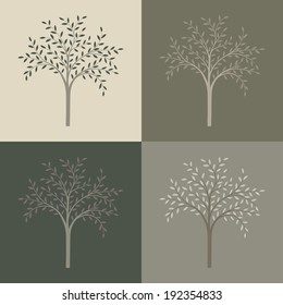 Vector Set Trees Pastel Shades 스톡 벡터(로열티 프리) 192354833 | Shutterstock