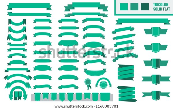 Vector Set Tricolor Flat Long Short Stock Vector (Royalty Free ...