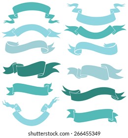 Vector Set Turquoise Ribbons Your Text Stock Vector (Royalty Free ...