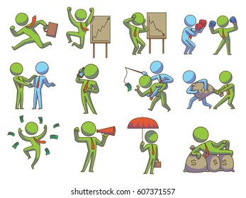 Vector Set Business Icons Cartoon Images Stock Vector (Royalty Free ...