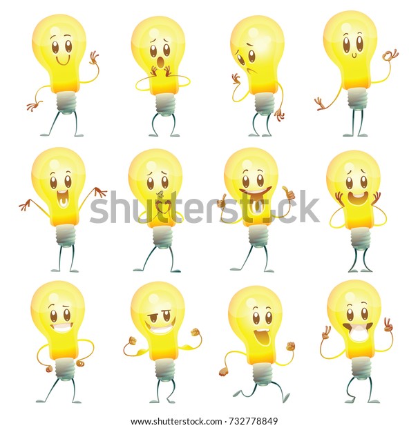 Vector Set Twelve Cartoon Images Funny Stock Vector (Royalty Free ...