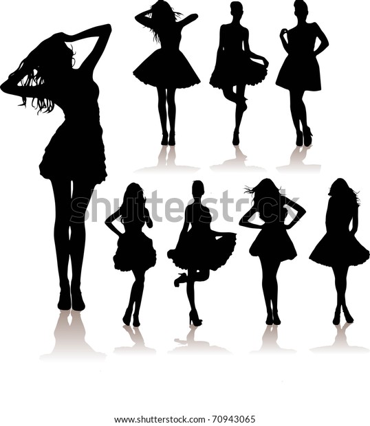Vector Set Various Beautiful Girls Stock Vector (Royalty Free) 70943065 ...