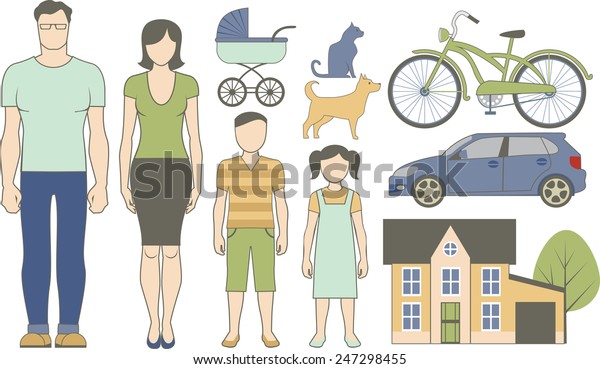 Vector Set Various Family Infographics Objects Stock Vector (Royalty ...
