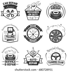 Vector Set Vintage Car Service Logos Stock Vector (Royalty Free ...