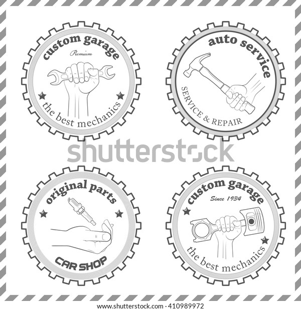 Vector Set Vintage Car Symbols Car Stock Vector (Royalty Free ...